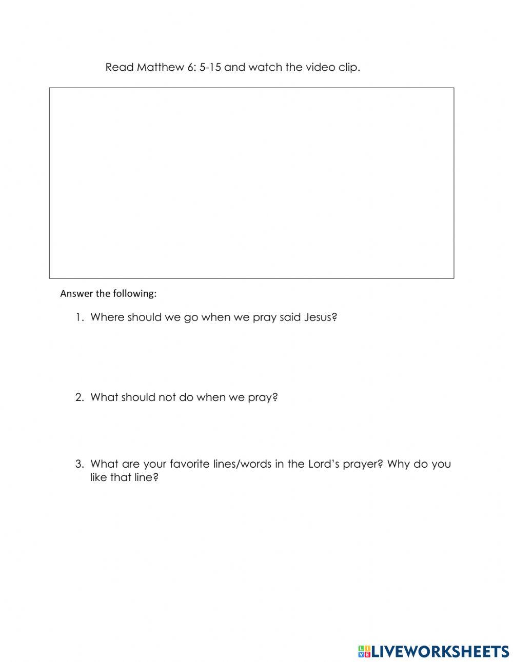 How to Pray | Free Interactive Worksheets | 821938