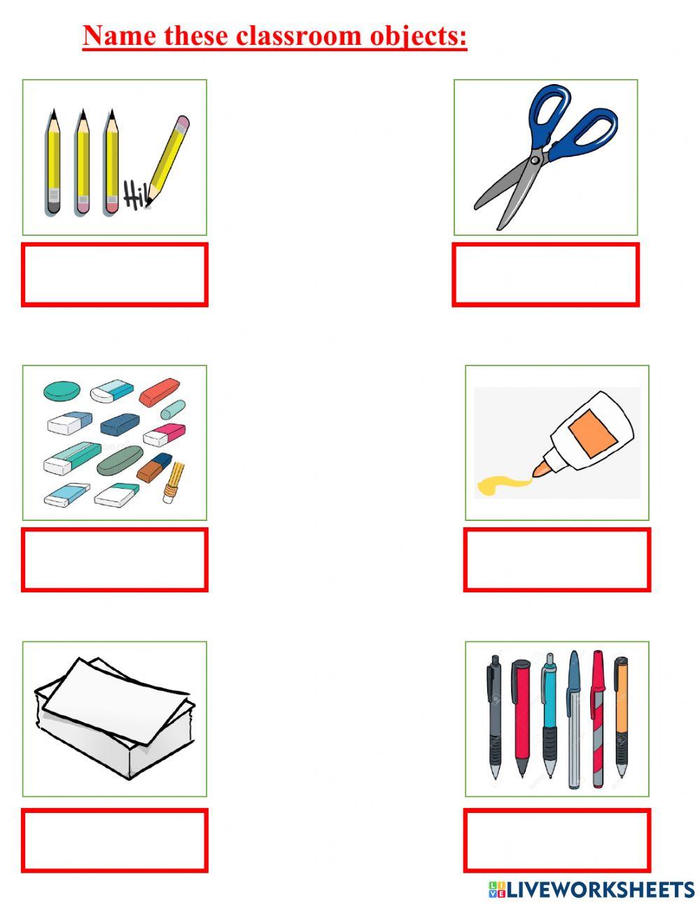 Classroom objects 822046 | LaylaNajmi | Live Worksheets
