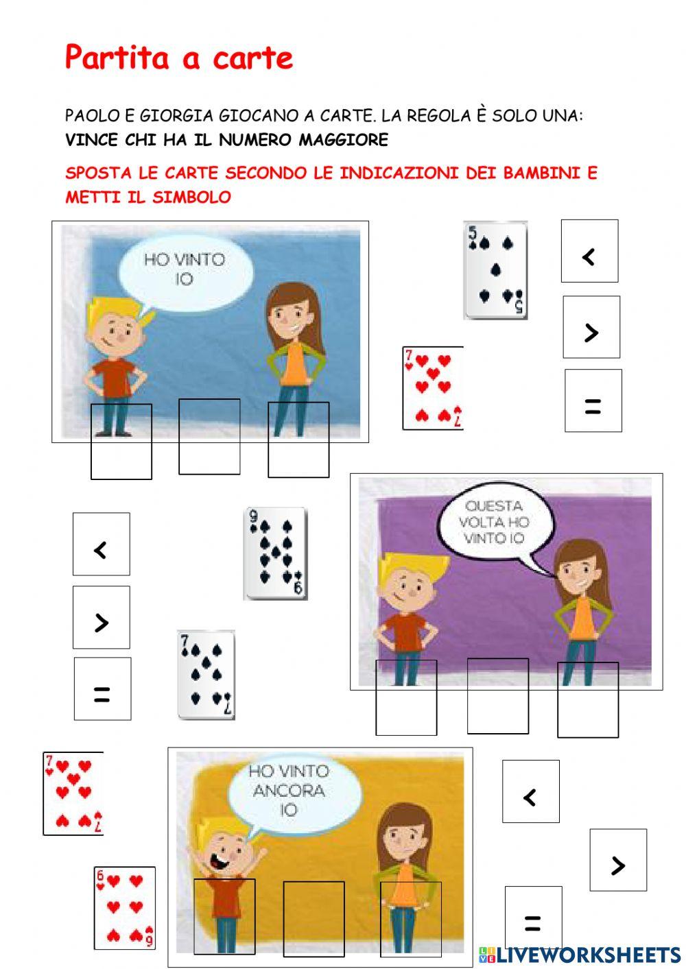 Confronto worksheet | Live Worksheets