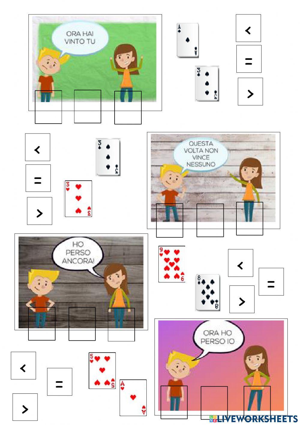 Confronto worksheet | Live Worksheets