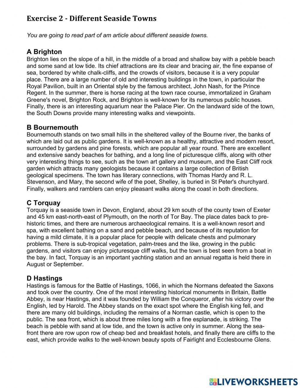 Exercise 2 IGCSE ESL online exercise for | Live Worksheets