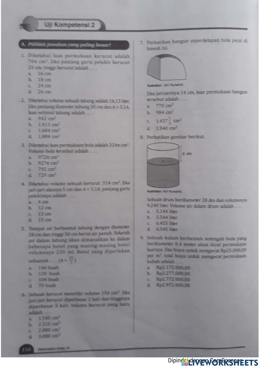 Uji kompetensi 2 BRSL worksheet | Live Worksheets