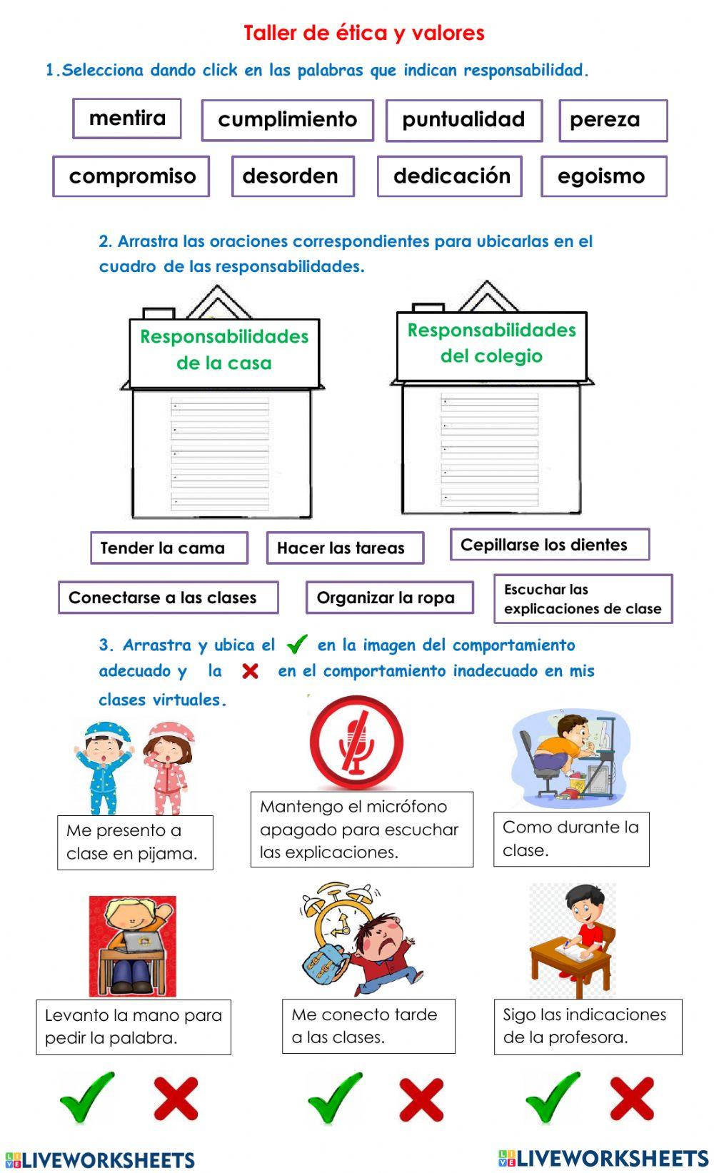 2906601 | LECTURA EN VALORES | Luzces | LiveWorksheets