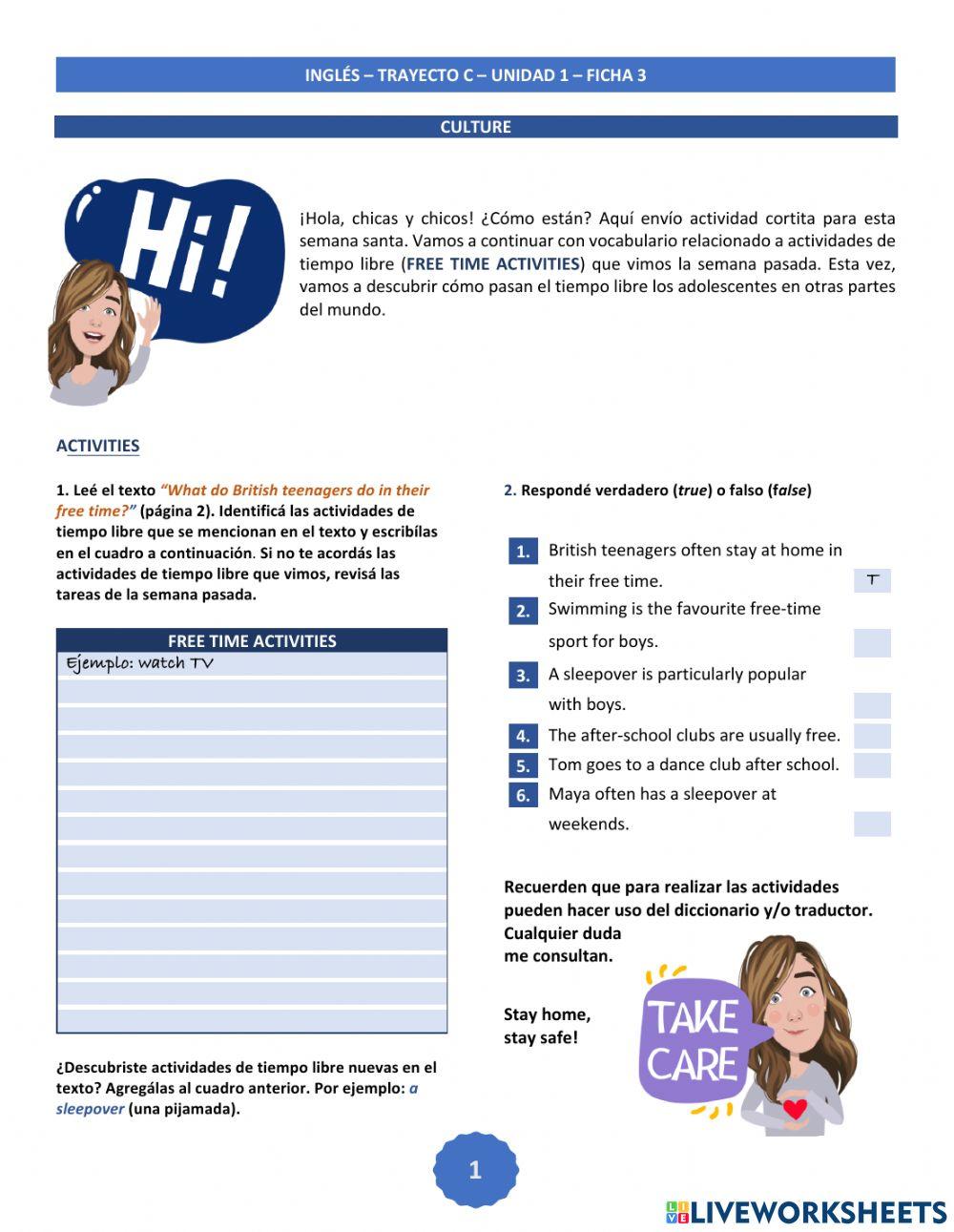 Ficha 3 interactive activity for Trayecto C | Live Worksheets