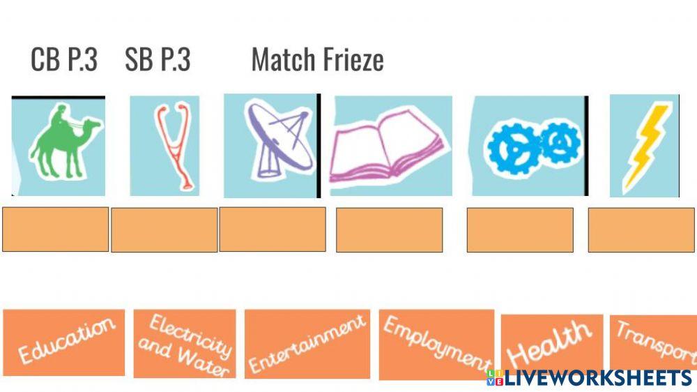 Match frieze worksheet | Live Worksheets