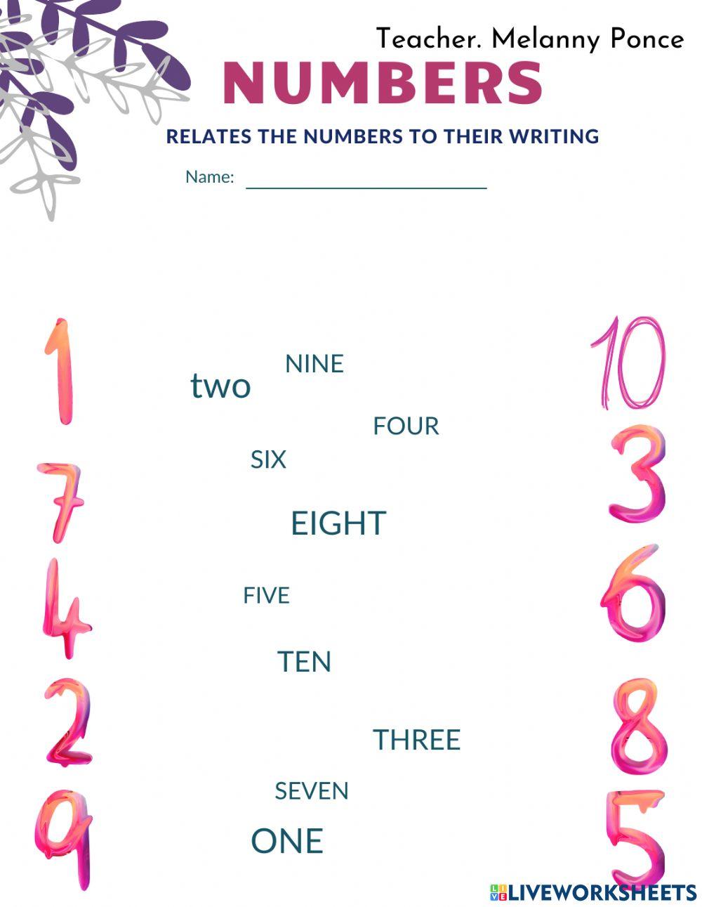 Numbers 823308 | Poncemelanny | Live Worksheets