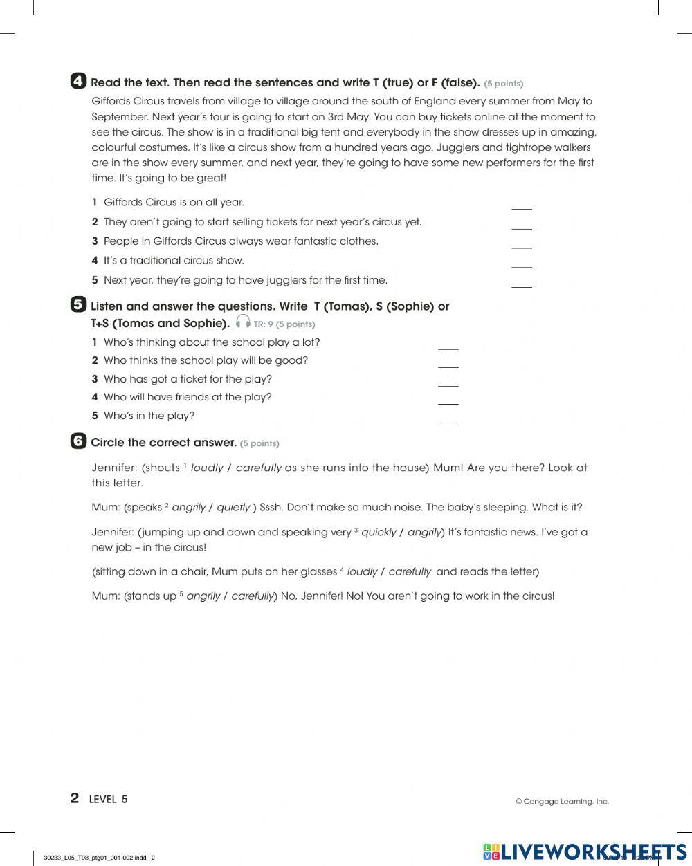 look 5 unit 8 online exercise for | Live Worksheets