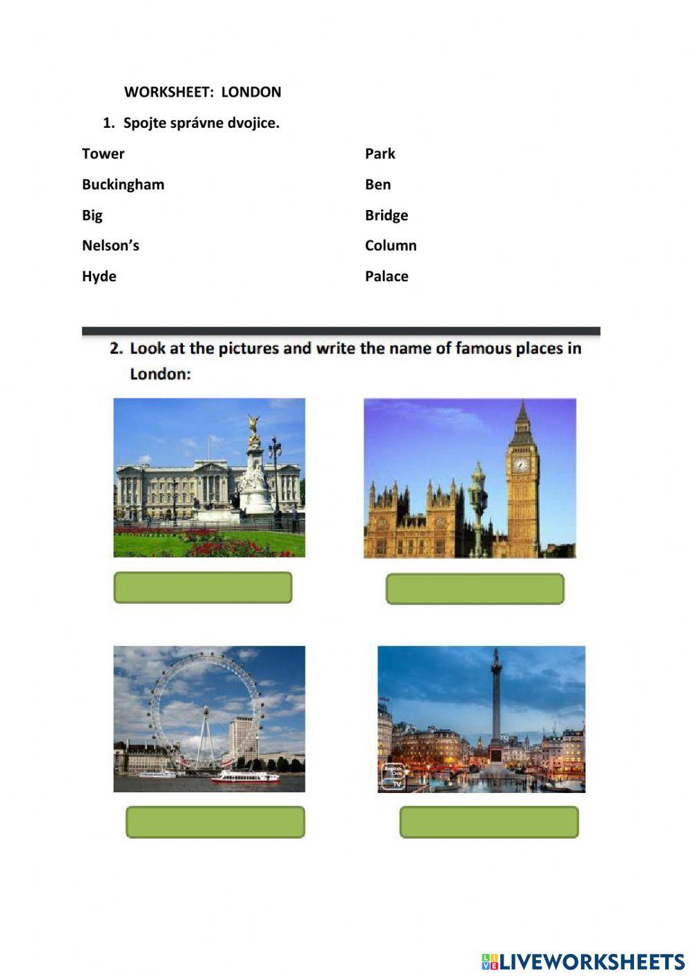 London online worksheet for Pre-Intermediate | Live Worksheets