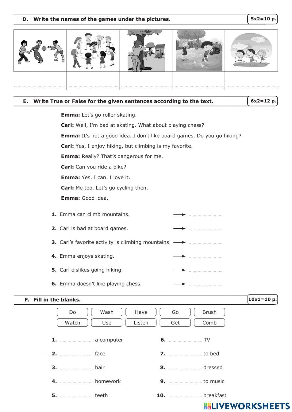 5th Grade 2nd Exam worksheet | Live Worksheets