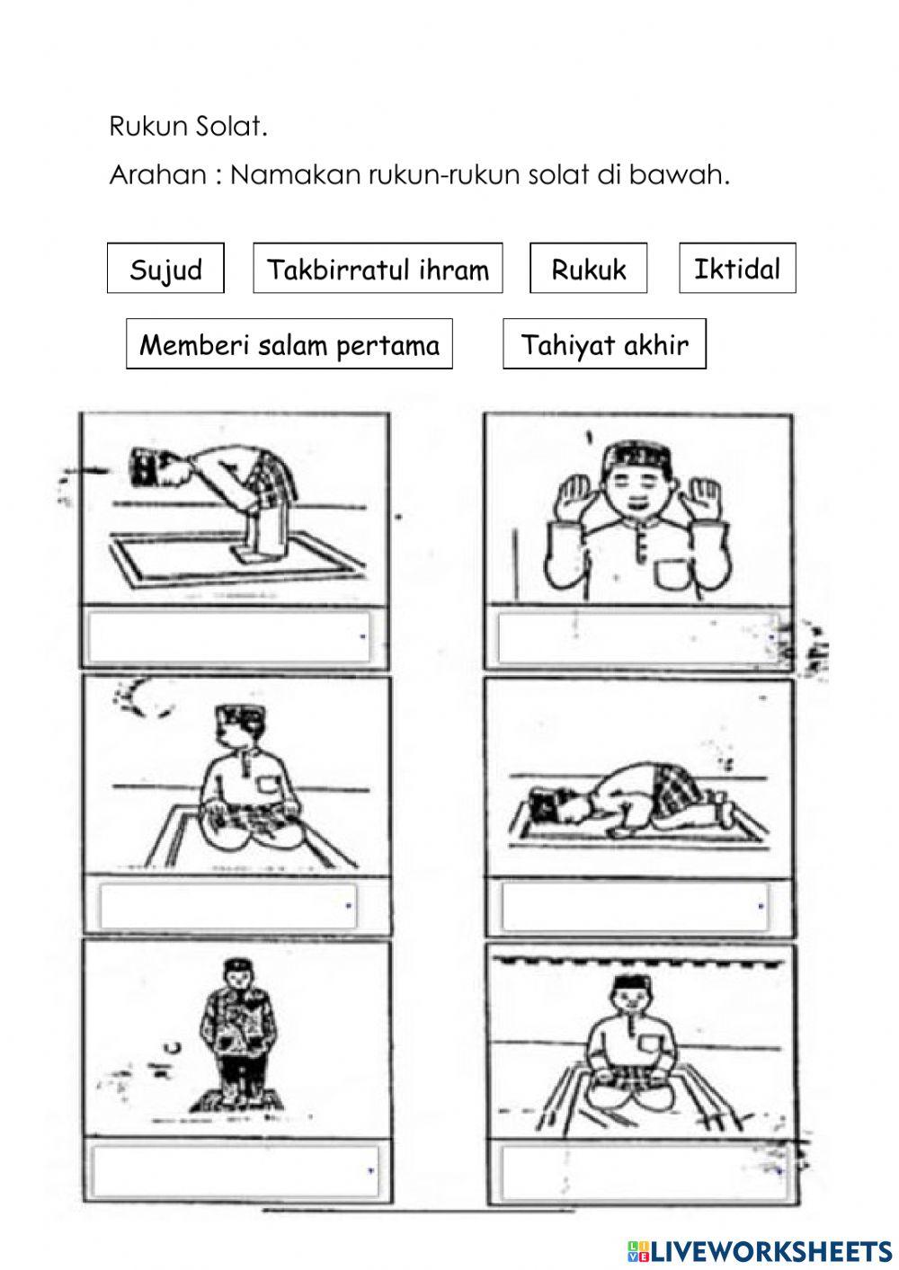 Rukun Solat online exercise | Live Worksheets