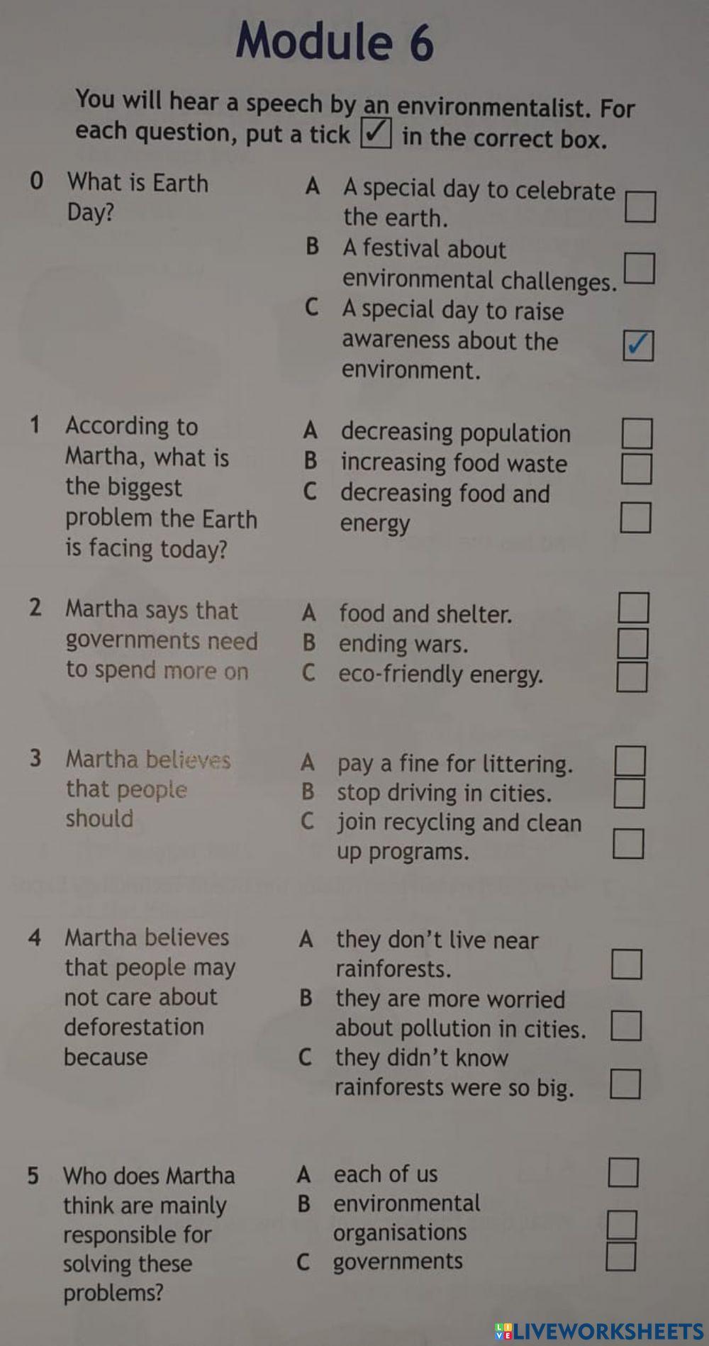 LISTENING TASK. UNIT 6 4885462 | LinaKizli