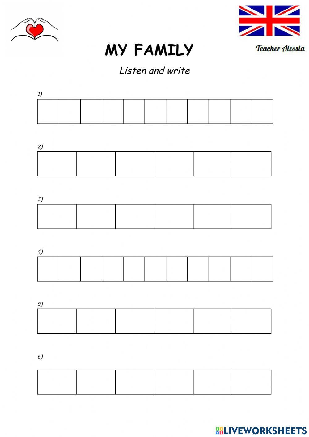 Family- spelling 824570 | alessianet | Live Worksheets