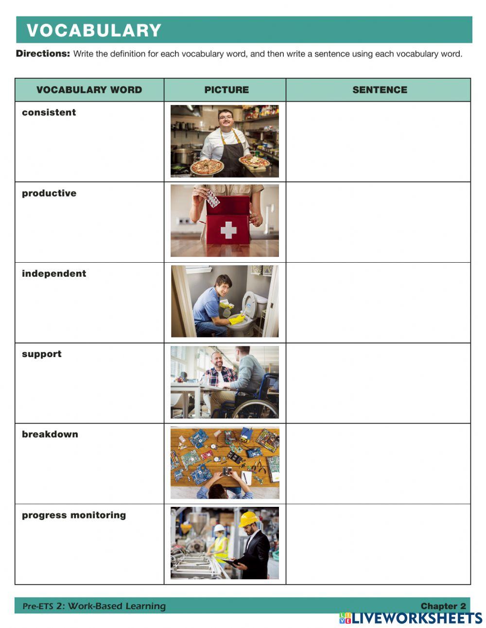 Vocabulary- Pre ETS 824528 | Marissa Villereal