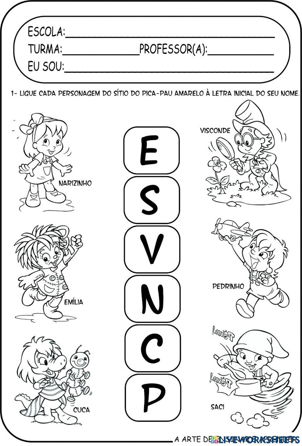 Sítio do pica pau amarelo interactive worksheet | Live Worksheets