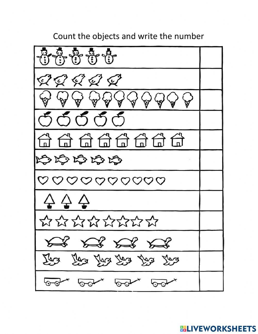 Count objects to 11 worksheet | Live Worksheets