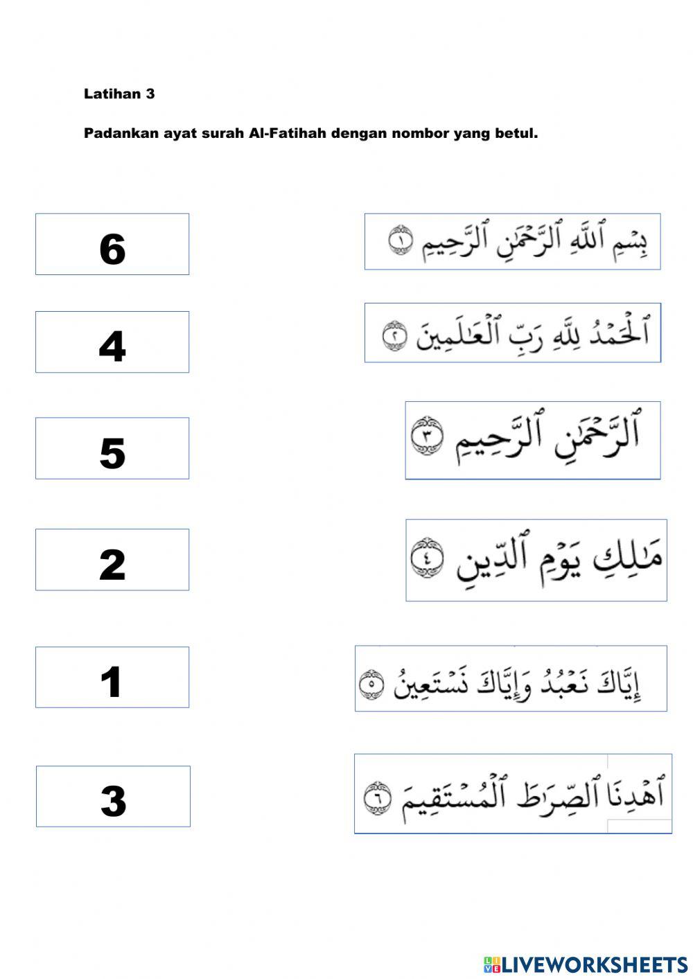 Surah Al-Fatihah 1-6 2907543 | nurhadifah | Live