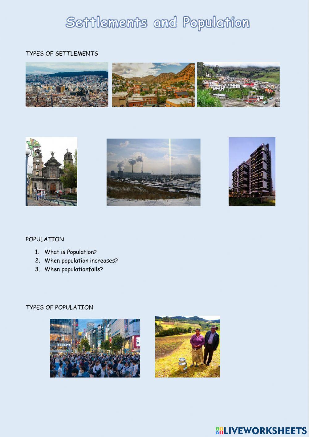 settlement types by population