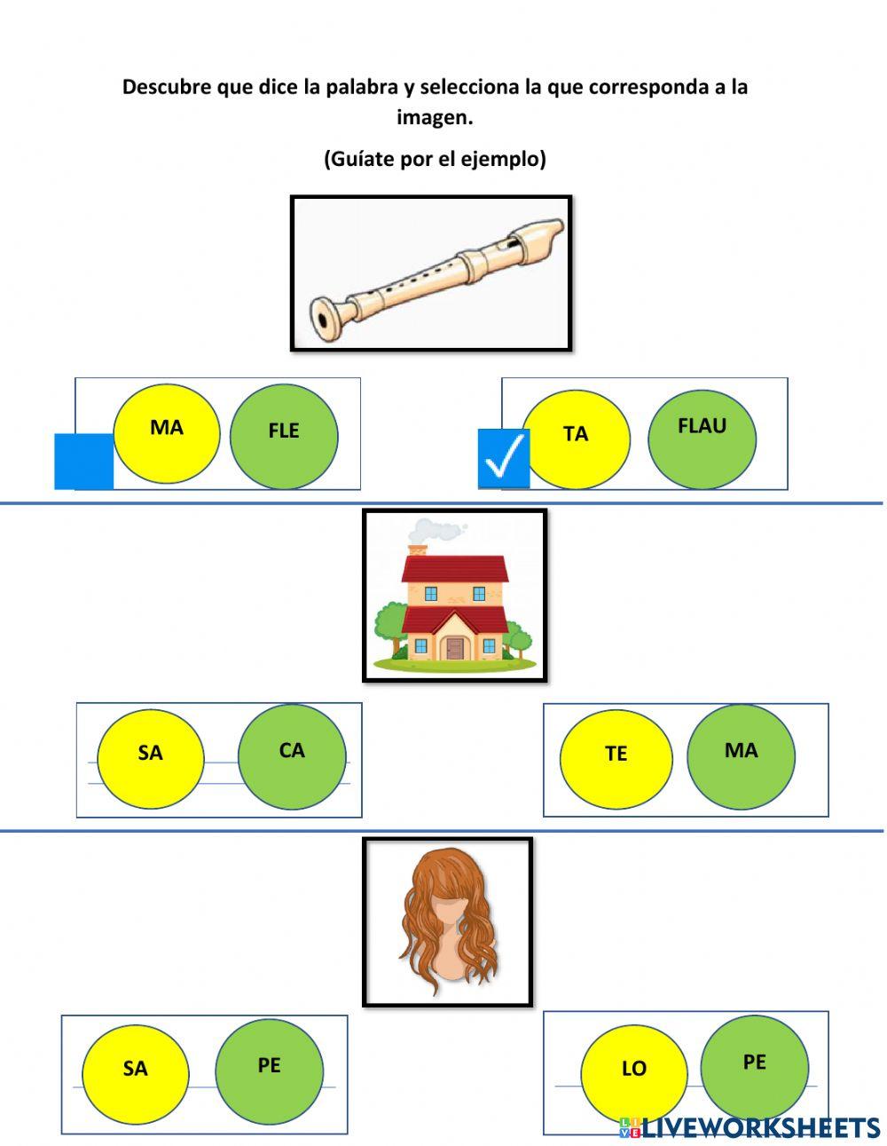 Inversión de silabas interactive worksheet | Live Worksheets