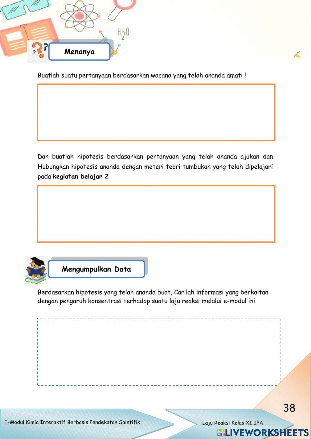 E-modul kimia activity for kelas XI | Live Worksheets