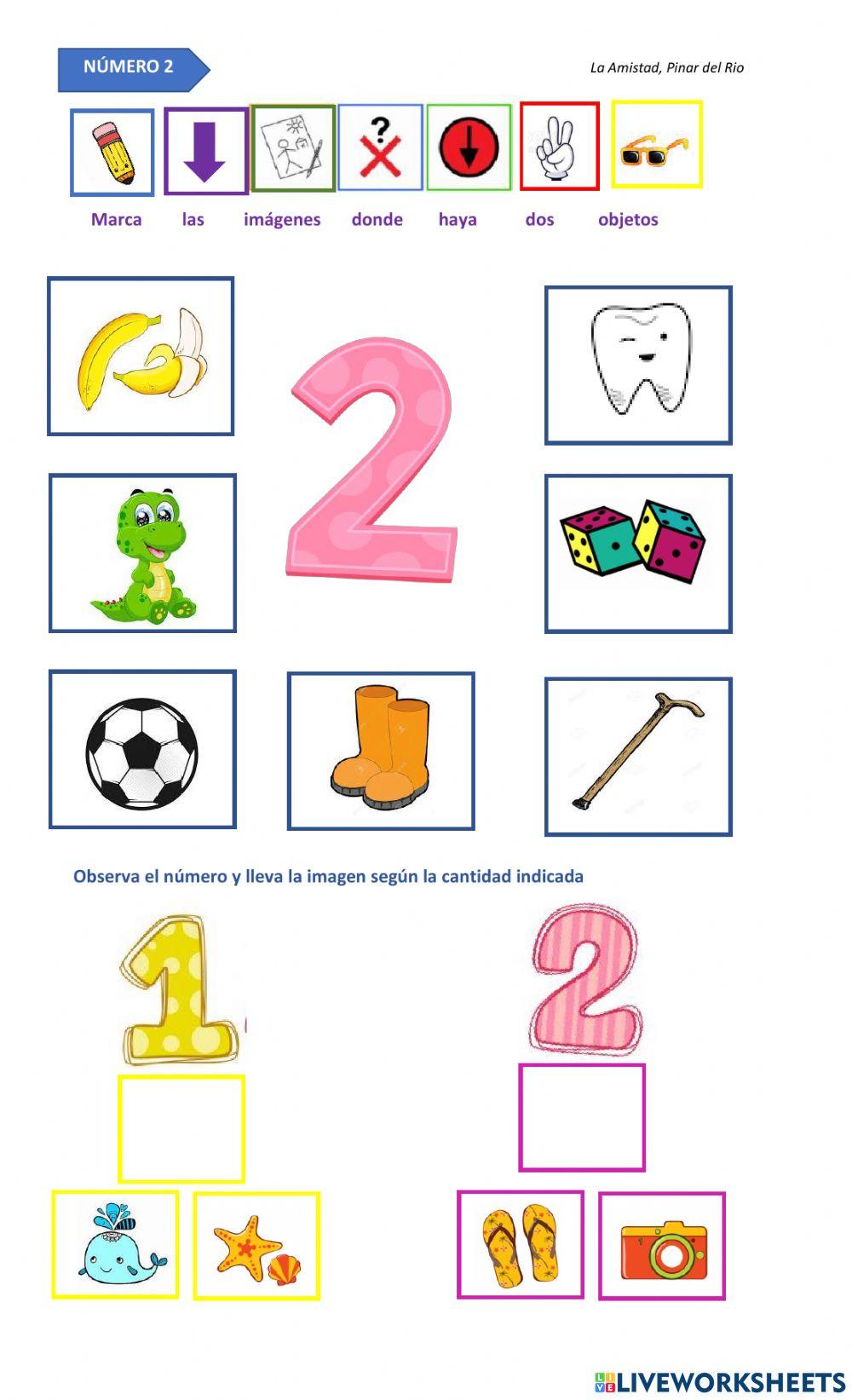Numero 2 online pdf exercise | Live Worksheets