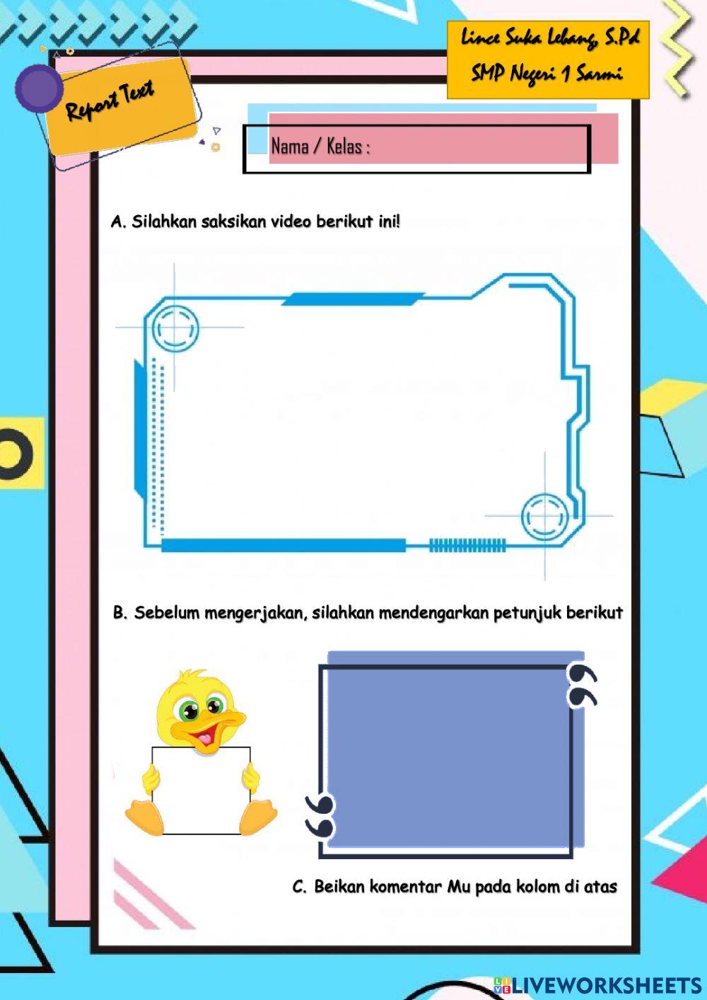 Report text | Free Interactive Worksheets | 827230