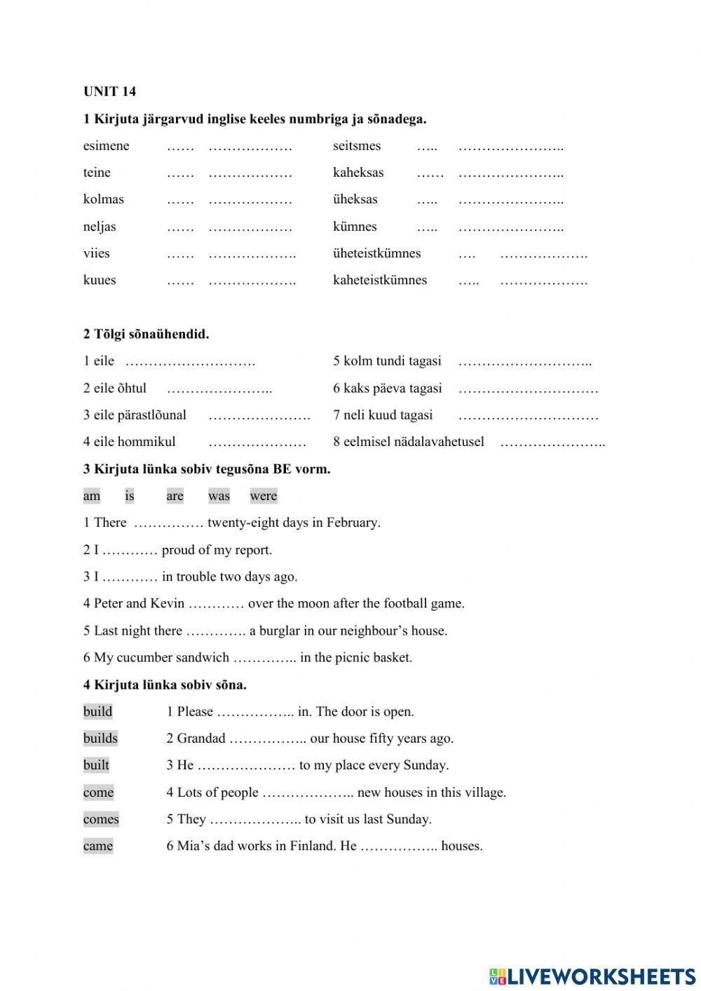 Worksheet 14 (ILE 2) worksheet | Live Worksheets