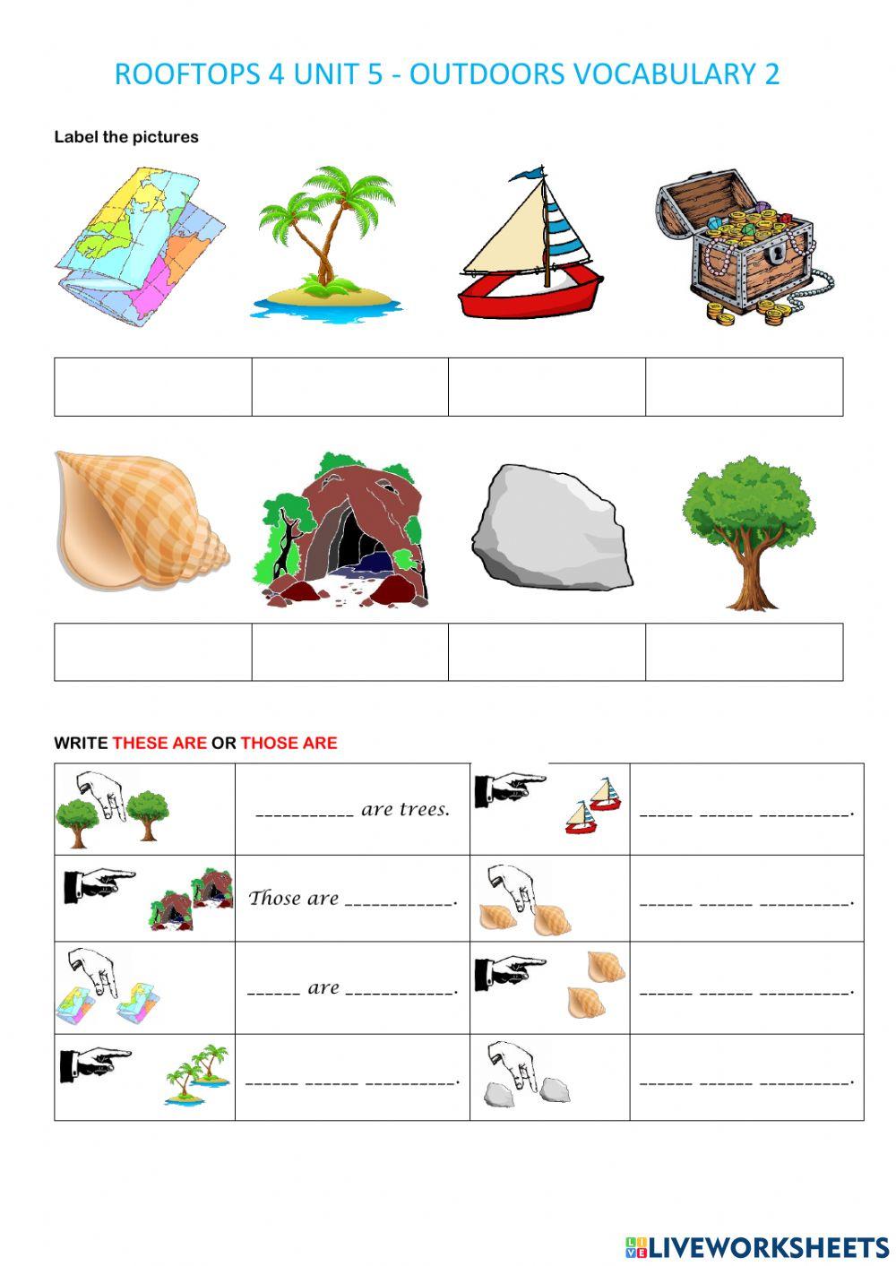 Rooftops 4 Unit 5 - Outdoors Vocab 2 | LiveWorksheets