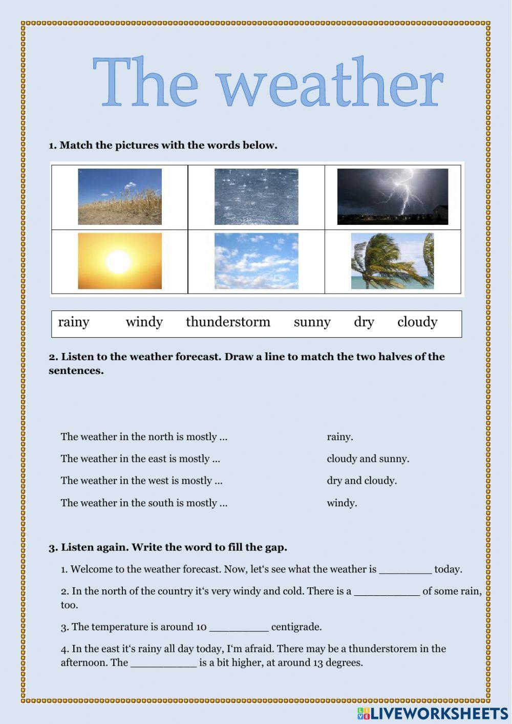 Weather | Free Interactive Worksheets | 829312