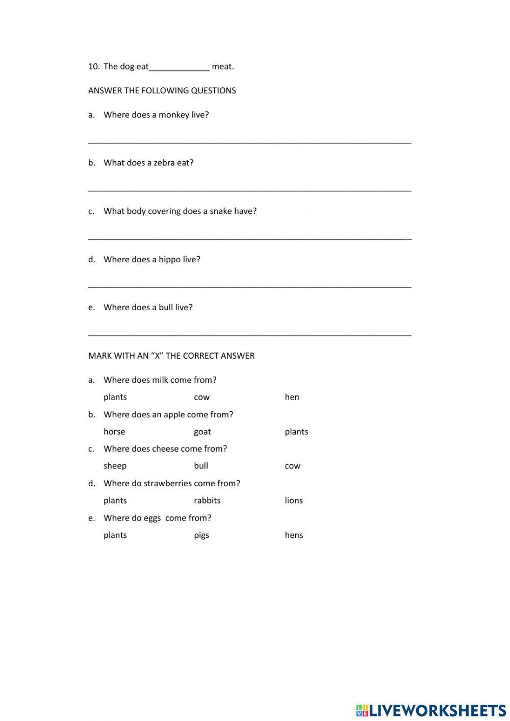 Review animals | Live Worksheets