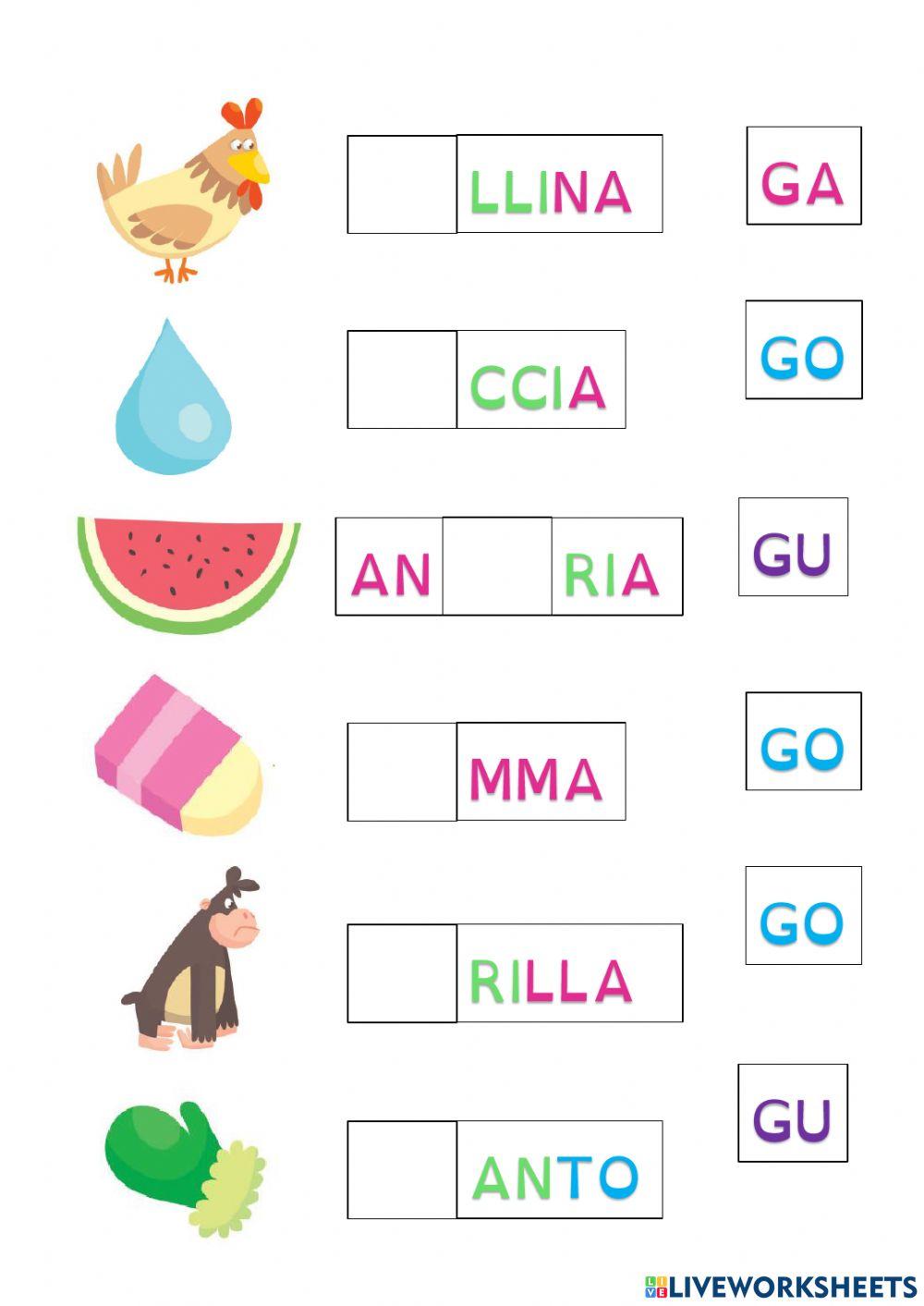 Ga go gu livello 2 worksheet | Live Worksheets