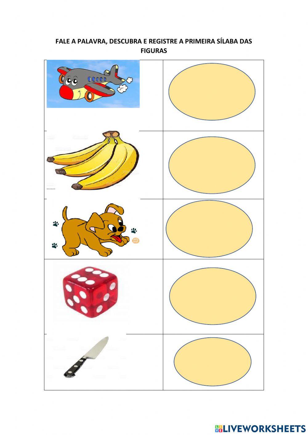 Sílabas com a interactive worksheet | Live Worksheets