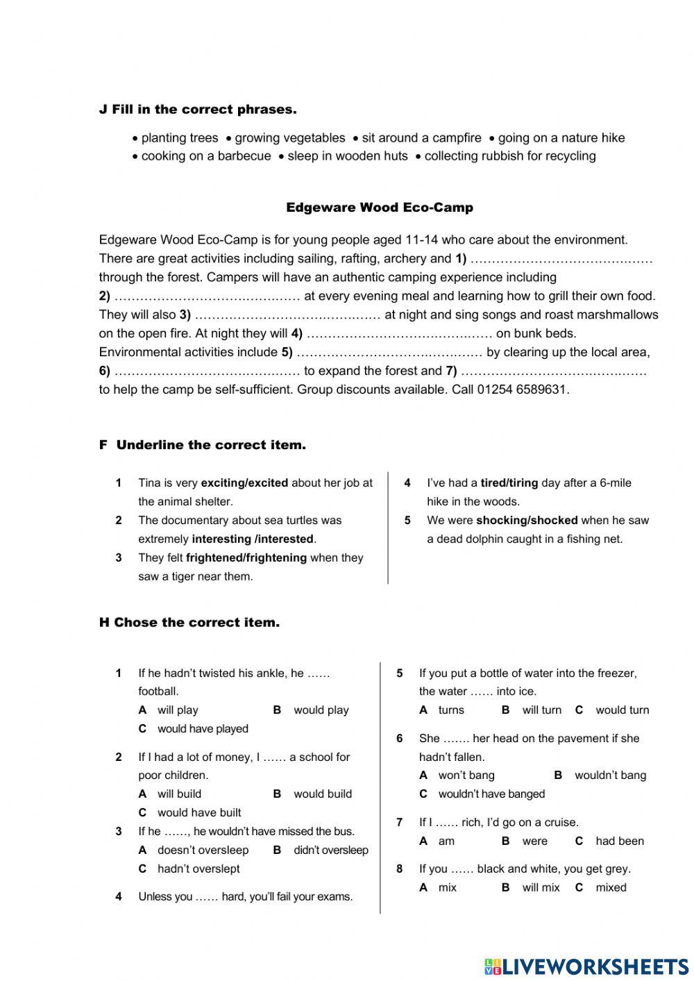PT2 - module 5 worksheet | Live Worksheets