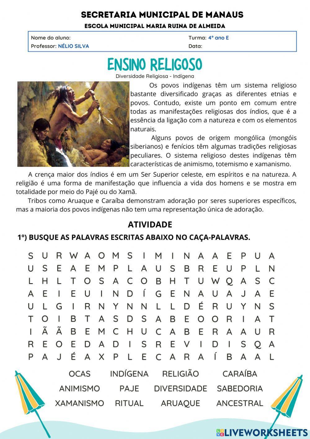 Caça Palavras Ensino Religioso - WEBFIRST Caça Palavras Ensino Religioso - WEBFIRST