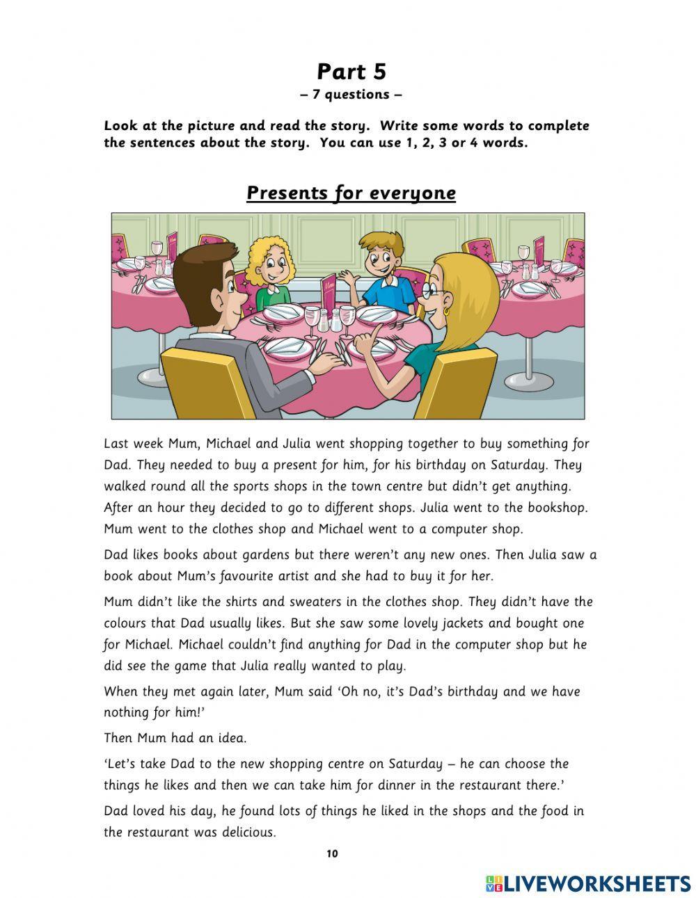 Flyers mock tes… | Free Interactive Worksheets | 829633