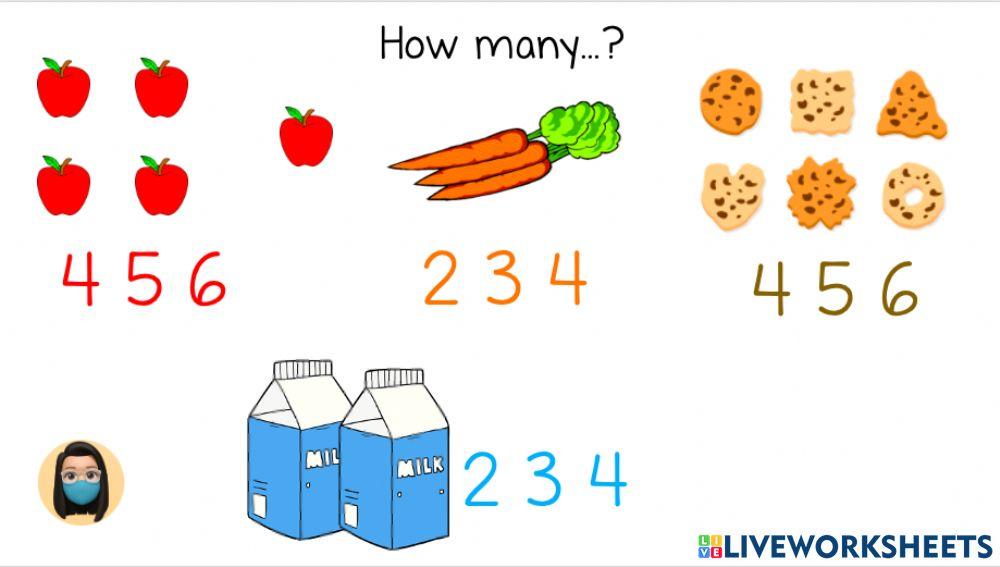 How many...? worksheet for Kinder 1 | Live Worksheets