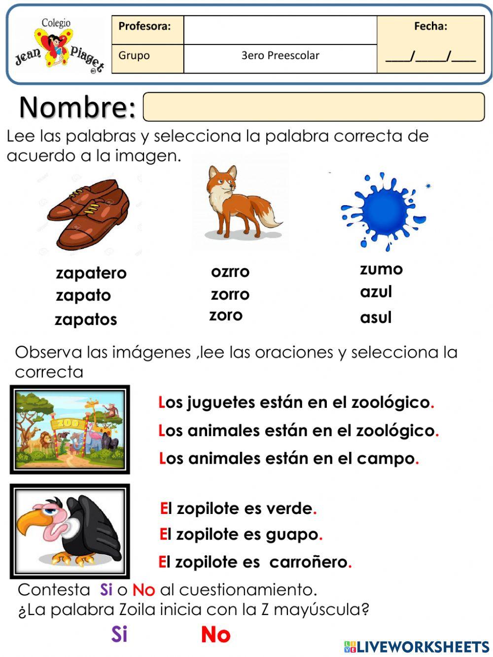 4891410 | PALABRAS Y ORACIONES CON Z | MISSLUVIA