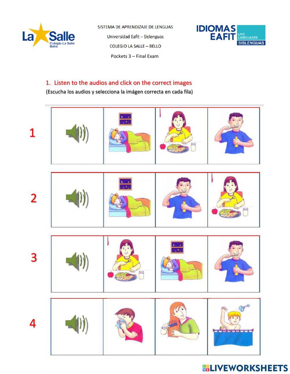Healthy Habits online exercise for First | Live Worksheets