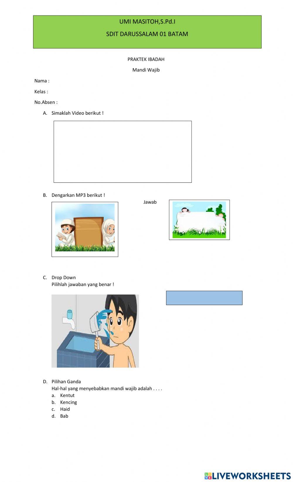 Praktik Ibadah worksheet | Live Worksheets