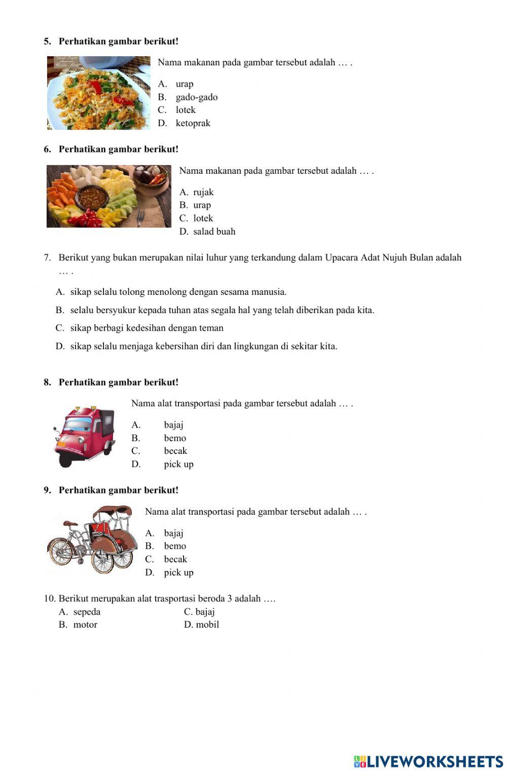 Latihan Ulangan PLBJ interactive worksheet | Live Worksheets