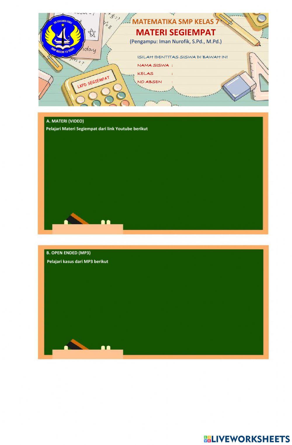 Latihan e-lkpd online pdf worksheet | Live Worksheets