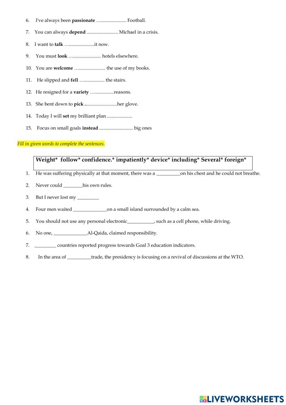 DECEMBER 2014 PP - ex. 2 worksheet | Live Worksheets