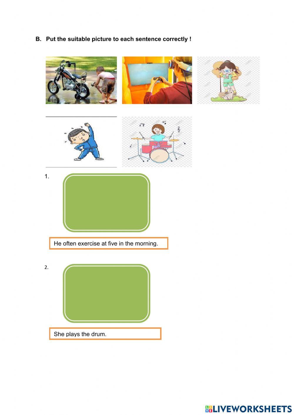 Daily Activities | Free Interactive Worksheets | 2910503