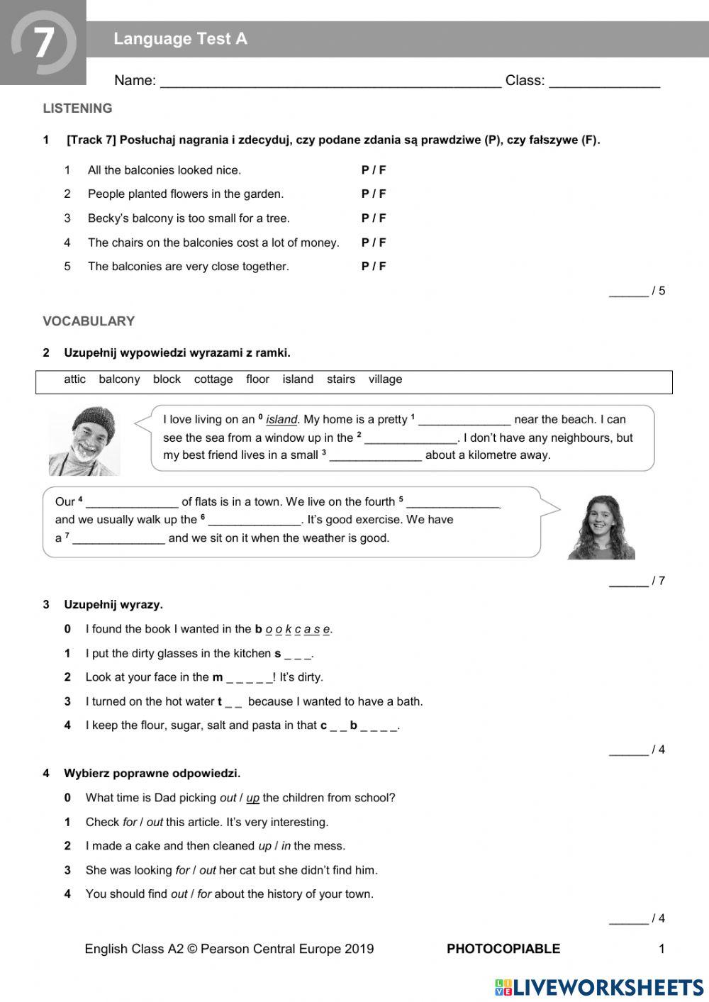 English Class A2 Test Unit 7 6491550 Sudul