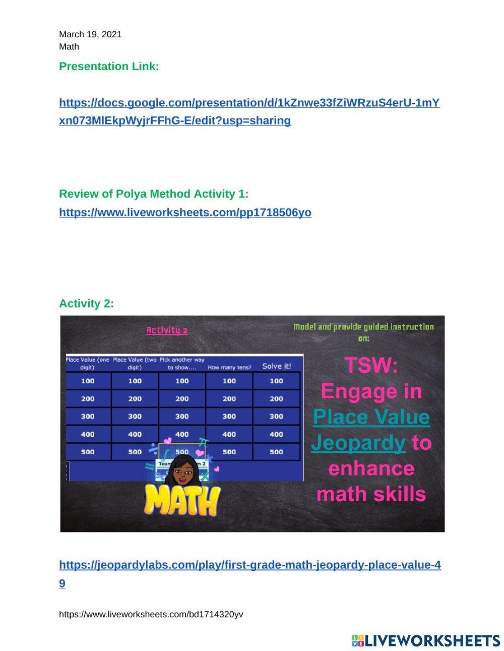 Math March 19th | drlateef | Live Worksheets