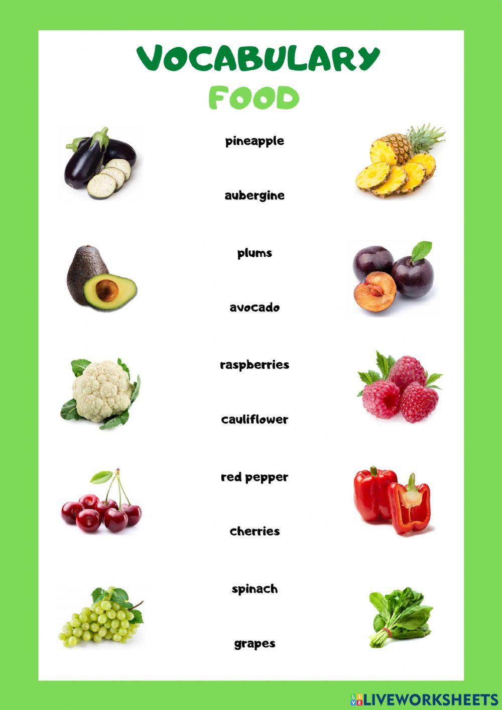 Food Vocabulary Exercise For 5 Live Worksheets food-vocabulary-exercise-for-5-live-worksheets