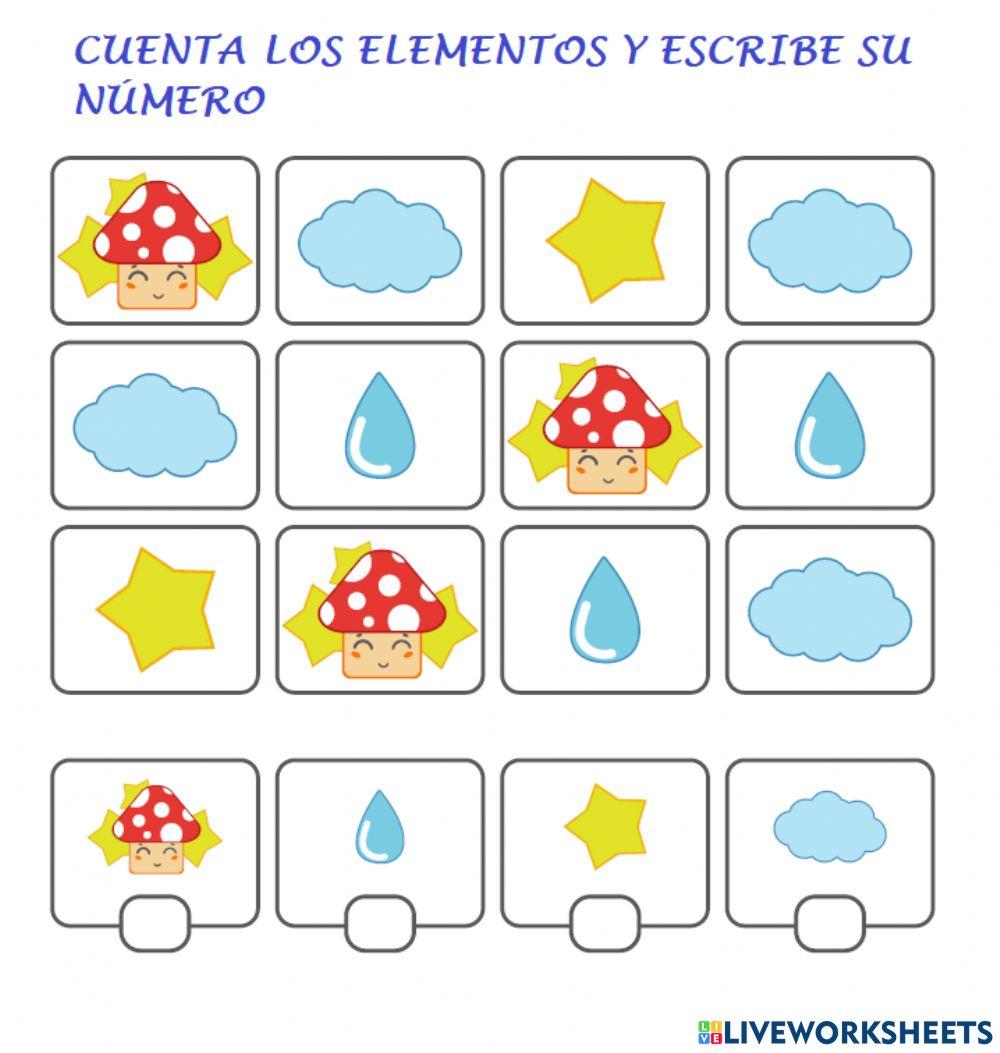 Contar elementos activity | Live Worksheets