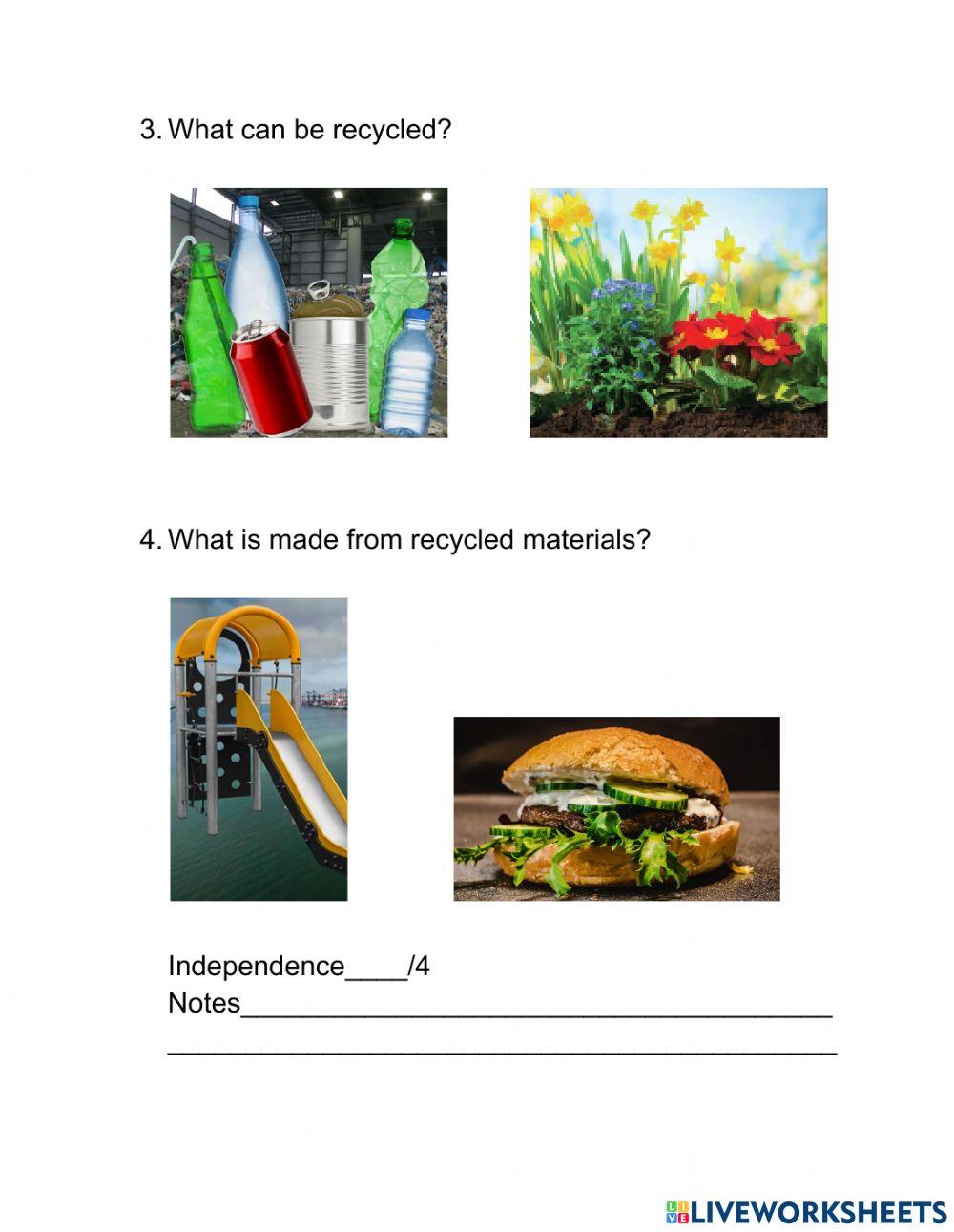 Recycling online pdf worksheet | Live Worksheets