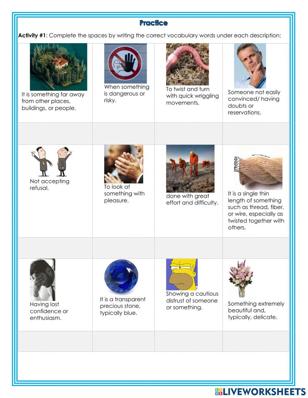 Vocabulary Brid… | Free Interactive Worksheets | 832430