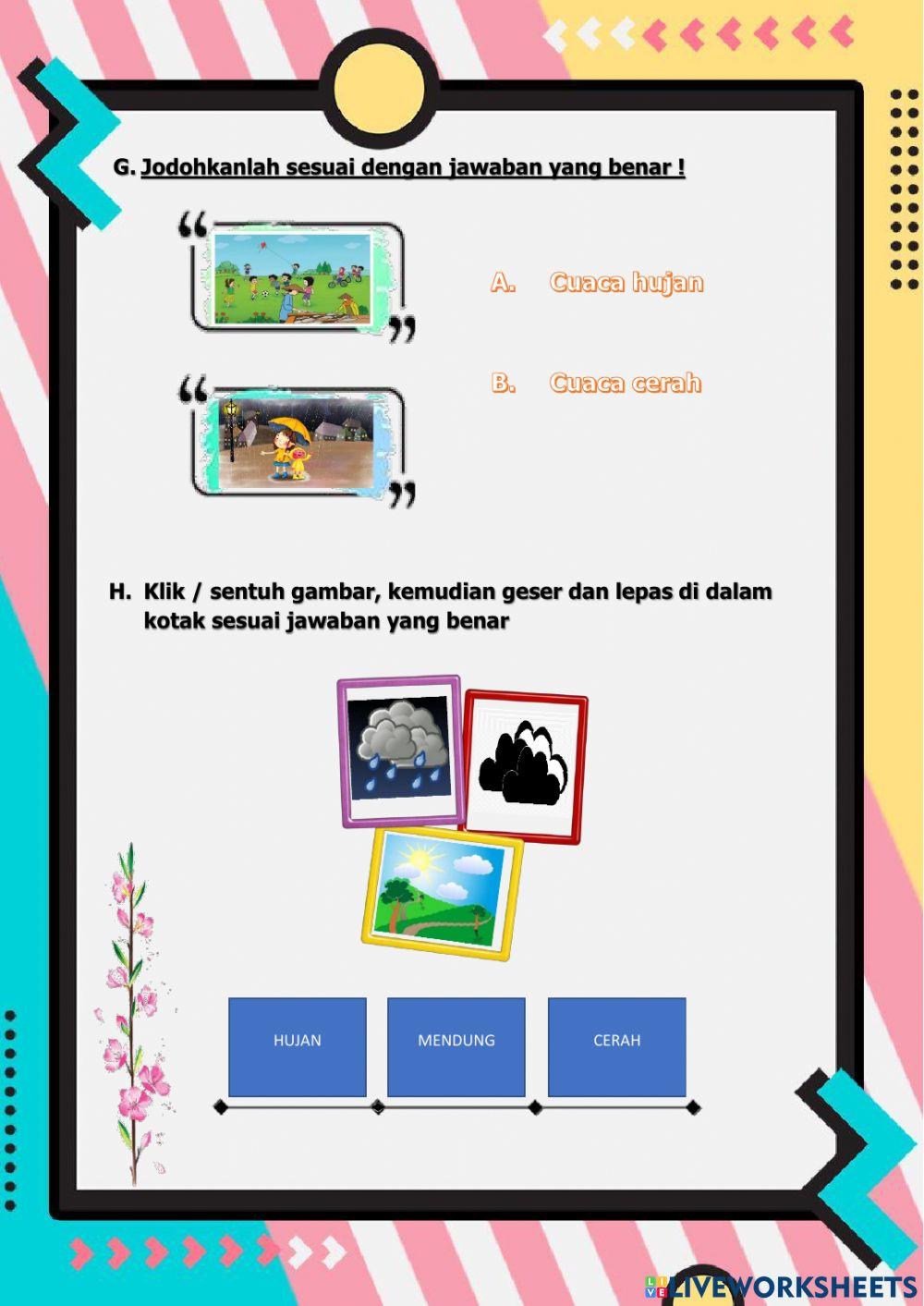 Cuaca interactive exercise for 3 | Live Worksheets