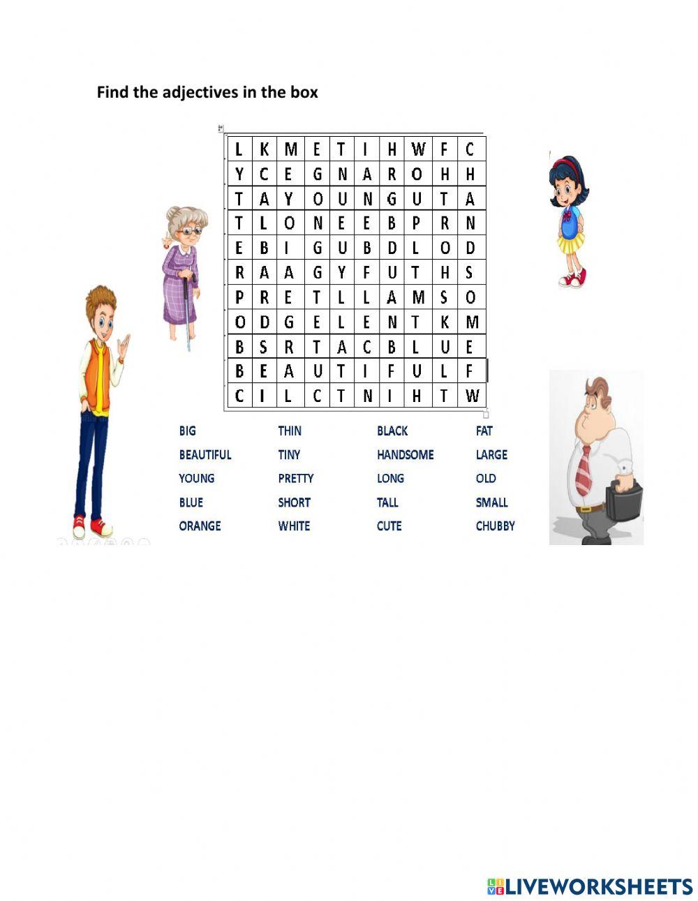 Adjectives online exercise for septimo | Live Worksheets